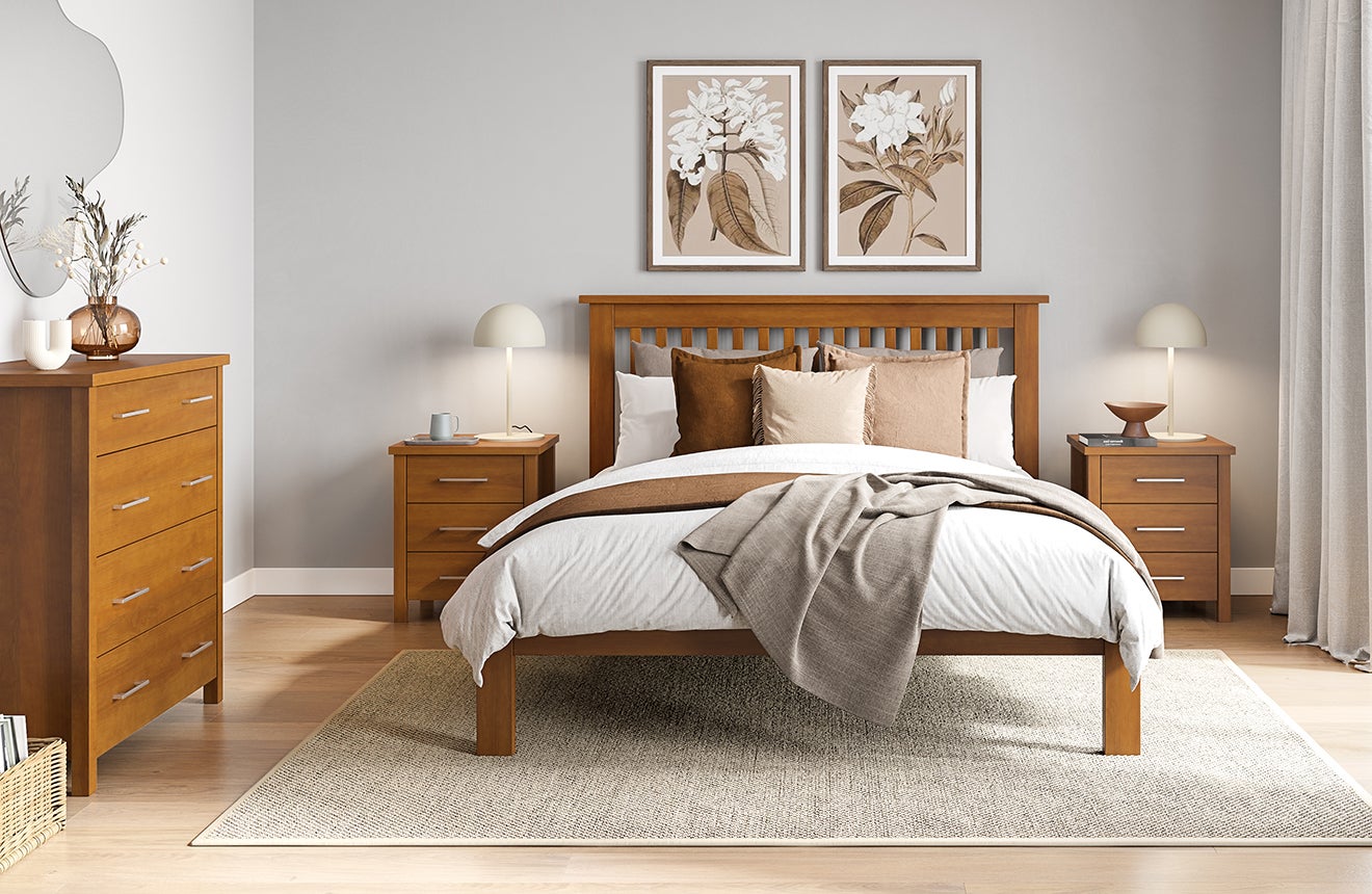 Brook Queen 4 Piece Slat Bed Bedroom Suite