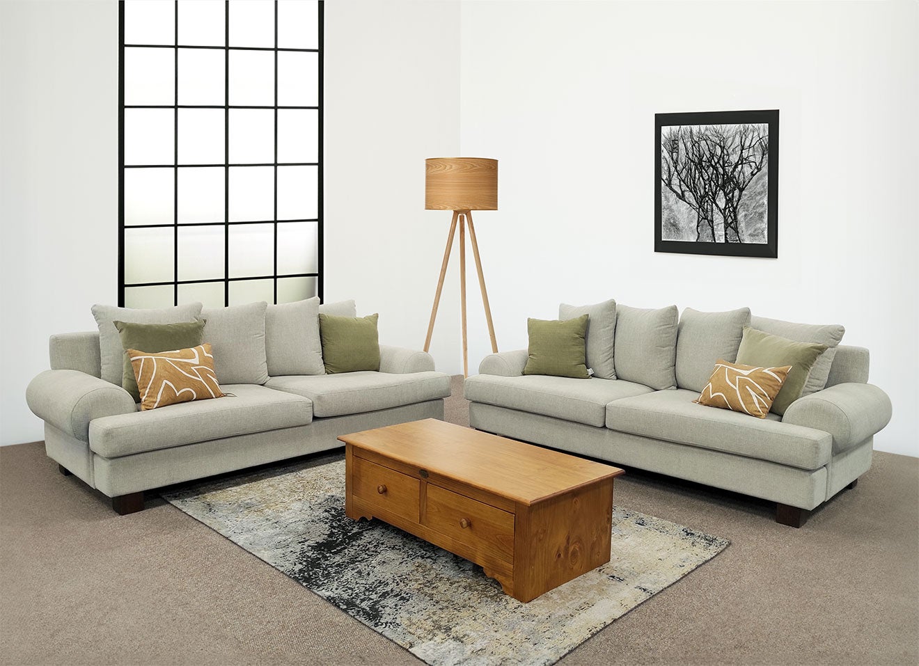 Concerto 3.5 & 3.5 Seater Fabric Lounge Suite - Luke Linen